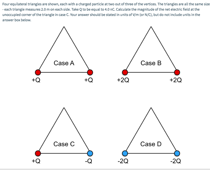 Solved Four equilateral triangles are shown, each with a | Chegg.com