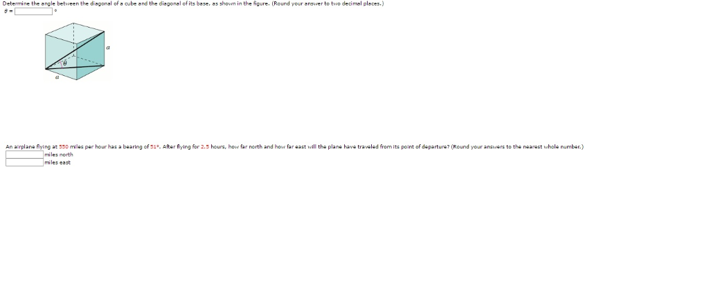 Solved Determine the angle between the diagonal of a cube | Chegg.com