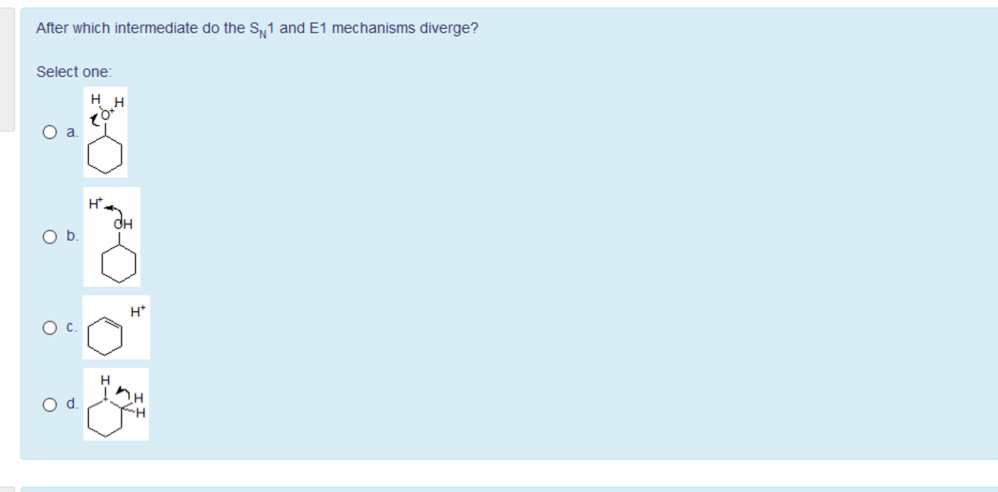 Solved After which intermediate do the S_N1 and E1 | Chegg.com