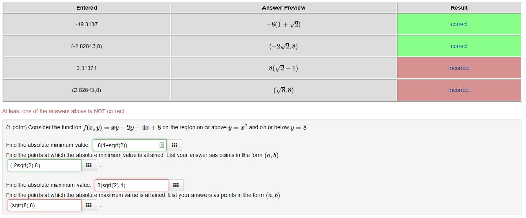 Solved Consider the function f(x, y) = xy -2y - 4x + 8 on | Chegg.com