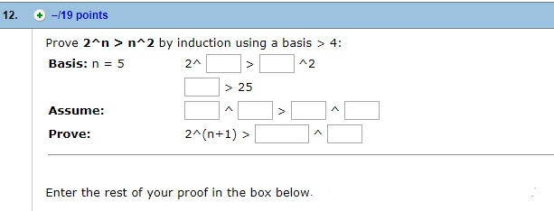 Solved Prove 2^n > n^2 by induction using a basis > 4 | Chegg.com