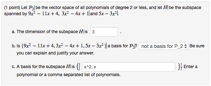 Solved Let P_2| be the vector space of all polynomials of | Chegg.com