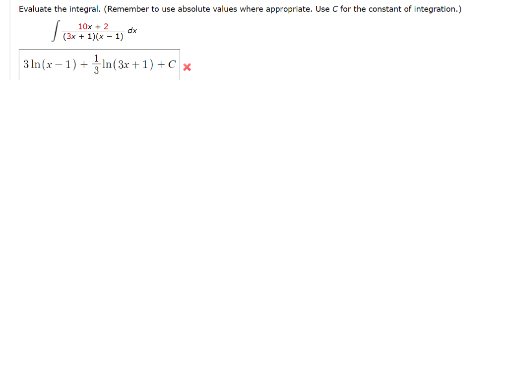 Solved Evaluate the integral. (Remember to use absolute | Chegg.com