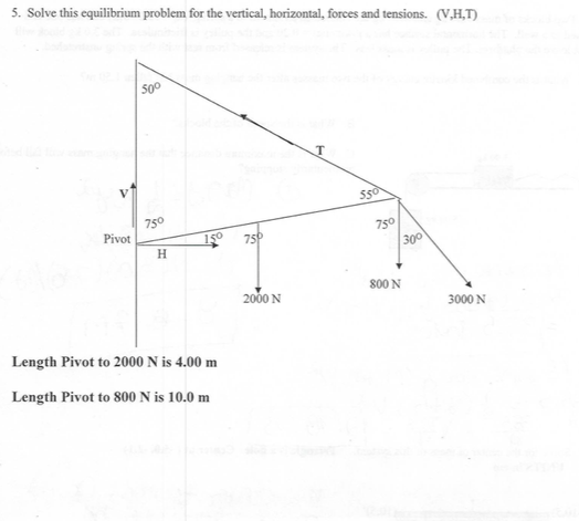 Solved Solve this equilibrium problem for the vertical, | Chegg.com