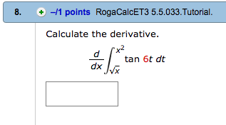 Solved Calculate the derivative. d/dx integral_Squareroot | Chegg.com