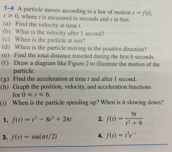 Solved A particle moves according to a law of motion 5 = | Chegg.com