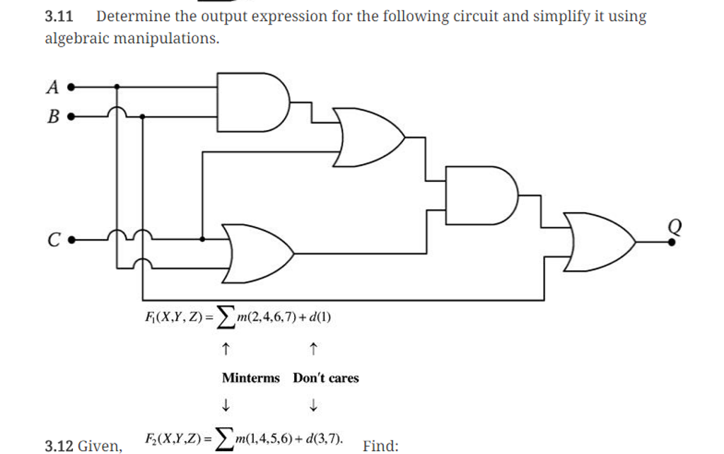 Solved Determine the output expression for the following | Chegg.com
