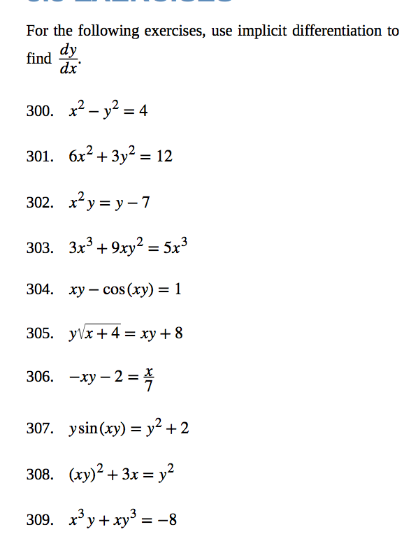 Solved For the following exercises, use implicit | Chegg.com