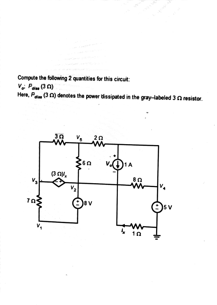Solved Compute the following 2 quantities for this circuit: | Chegg.com