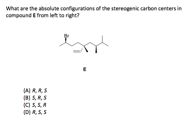 Solved What are the absolute configurations of the | Chegg.com