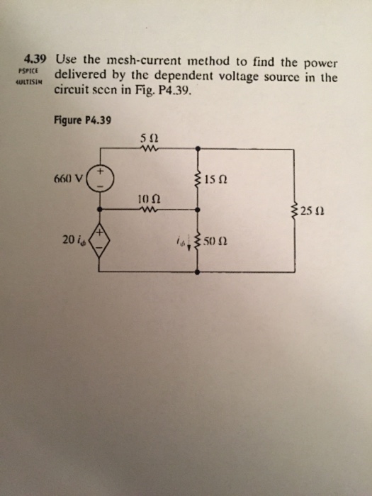 Solved Use the mesh-current method to find the power | Chegg.com