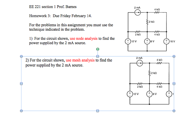Solved EE 221 section 1 Prof. Barnes Homework 3: Due Friday | Chegg.com