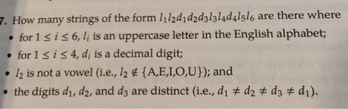 Solved How many strings of the form | Chegg.com