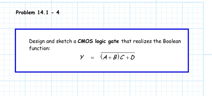 Solved Design and sketch a CMOS logic gate that realizes the | Chegg.com