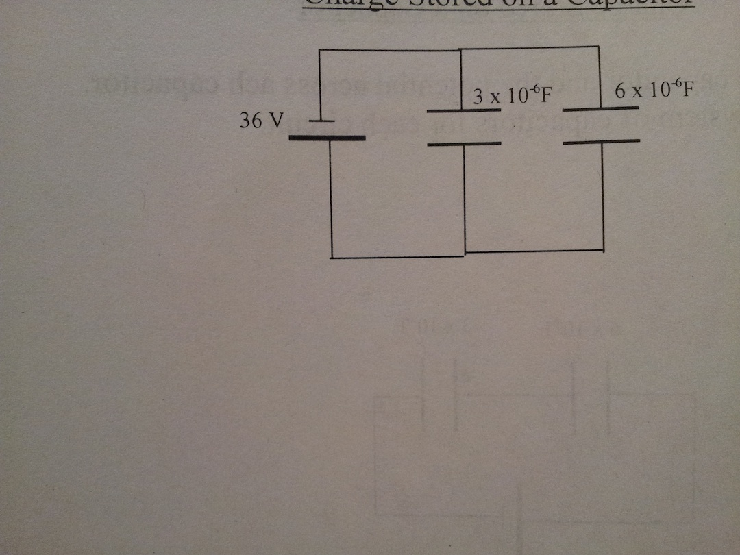 Solved Find the charge stored on each capacitor and the | Chegg.com