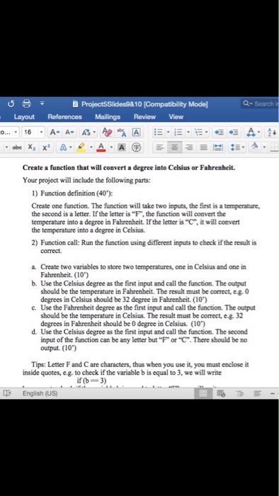 Solved 10 Layout References Mailings Review View o... 16 | Chegg.com