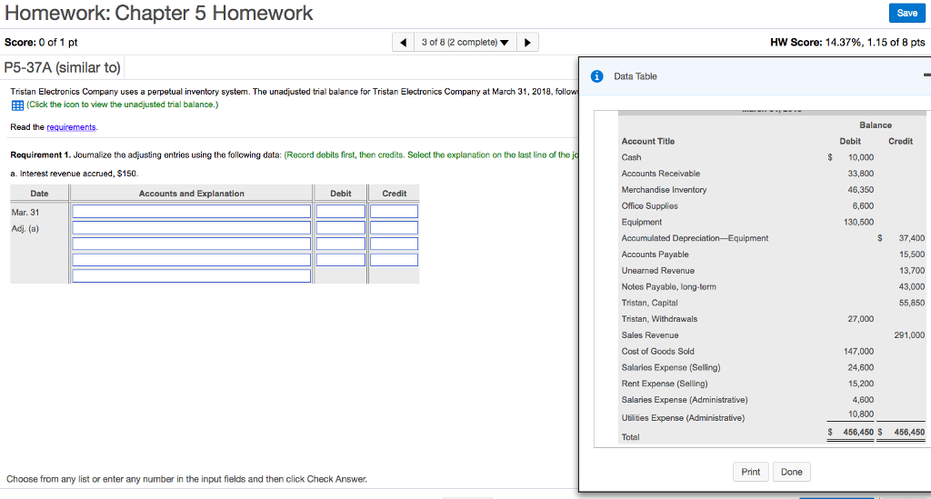Solved Homework: Chapter 5 Homework Score: 0 of 1 pt P5-37A | Chegg.com Solved Homework: Chapter 5 Homework Score: 0 of 1 pt P5-37A | Chegg.com