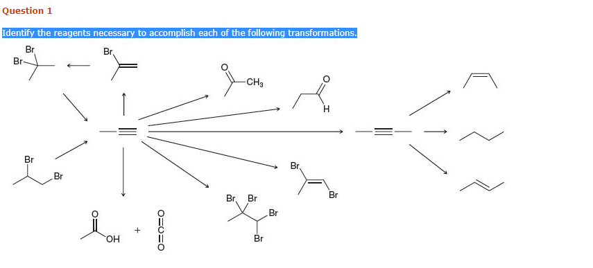 Solved Question 1 Identify the reagents necessary to | Chegg.com