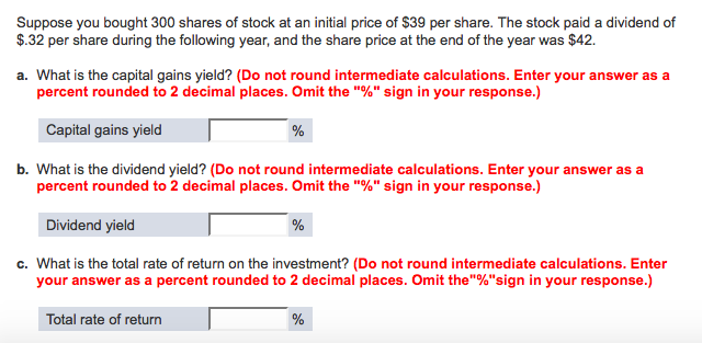 Solved Suppose you bought 300 shares of stock at an initial | Chegg.com Solved Suppose you bought 300 shares of stock at an initial | Chegg.com