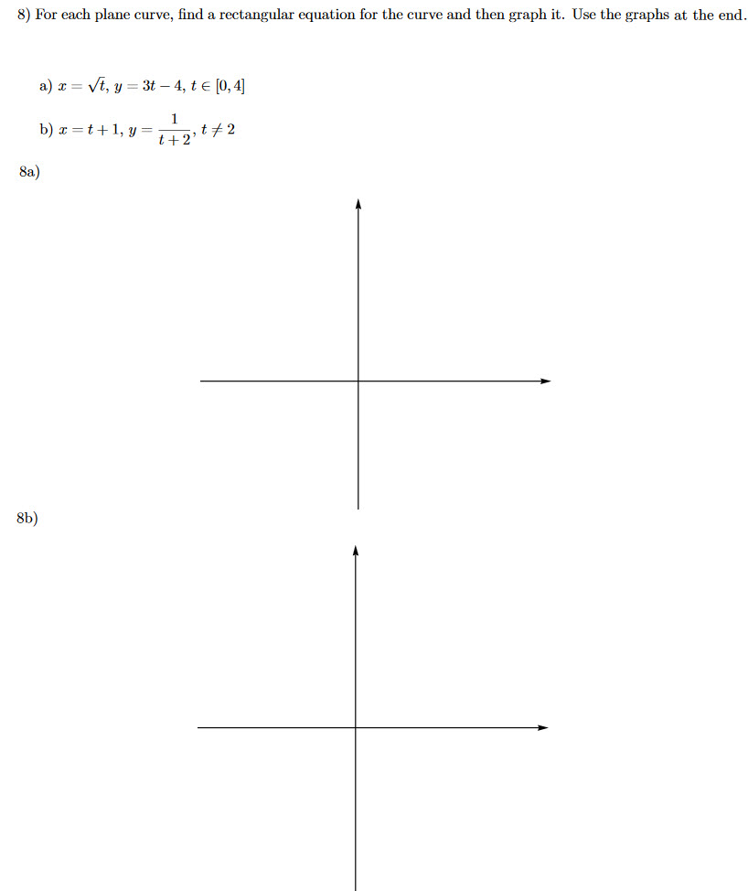 Solved For each plane curve, find a rectangular equation for | Chegg.com