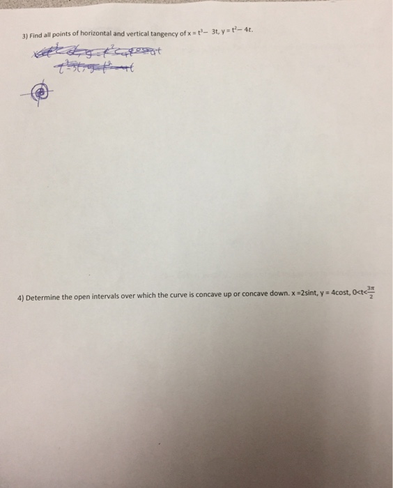 Solved Find all points of horizontal and vertical tangency | Chegg.com