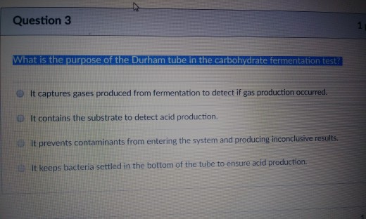 Solved Question3 What is the purpose of the Durham tube in | Chegg.com