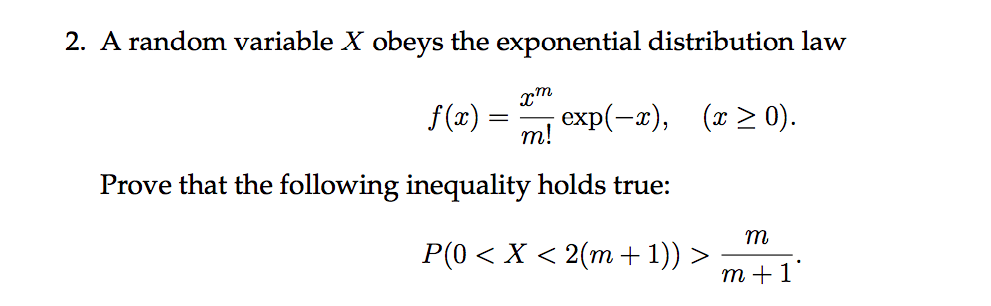 Solved 2. A random variable X obeys the exponential | Chegg.com