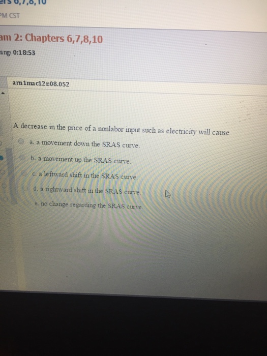 Solved A Decrease In The Price Of A Nonlabor Input Such As 4420