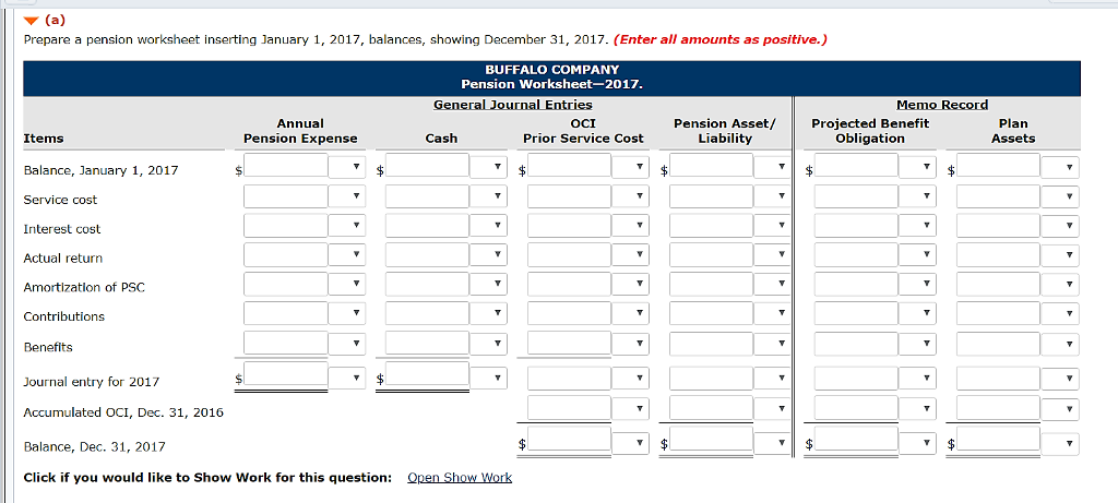 Solved Exercise 20-3 (Part Level Submission) Buffalo | Chegg.com