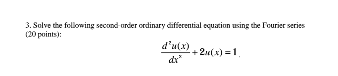 Solve the following second-order ordinary | Chegg.com