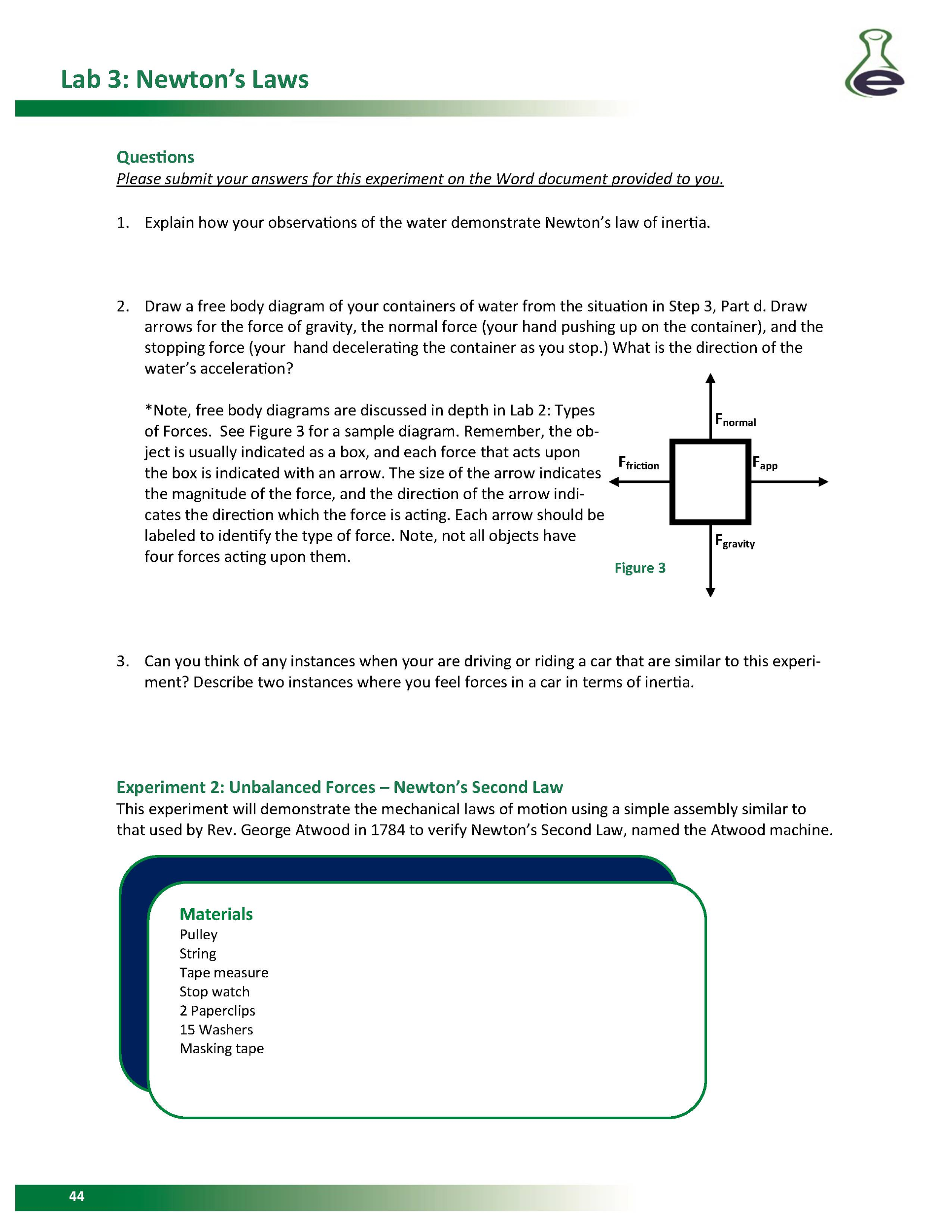 Solved Lab 3: Newton's Laws Concepts to explore: Newton's | Chegg.com