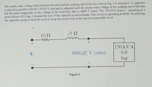 Solved The steady-state voltage drop between the load and | Chegg.com