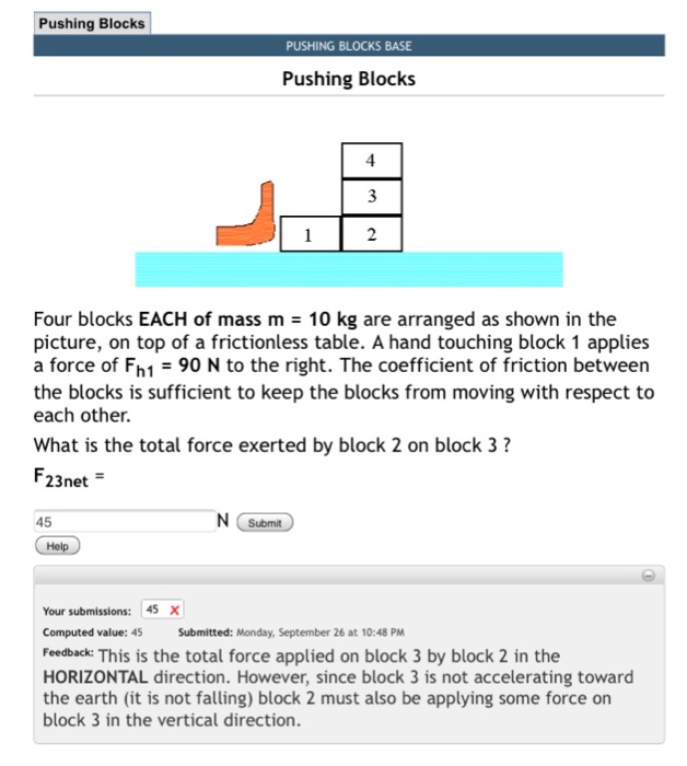 Solved Pushing Blocks PUSHING BLOCKS BASE Pushing Blocks | Chegg.com