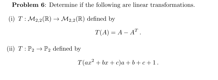 Solved Determine if the following are linear | Chegg.com