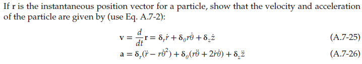 Solved If r is the instantaneous position vector for a | Chegg.com
