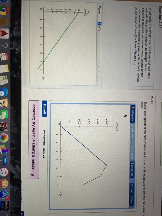 Solved A cat walks in a straight line, which we shall call | Chegg.com
