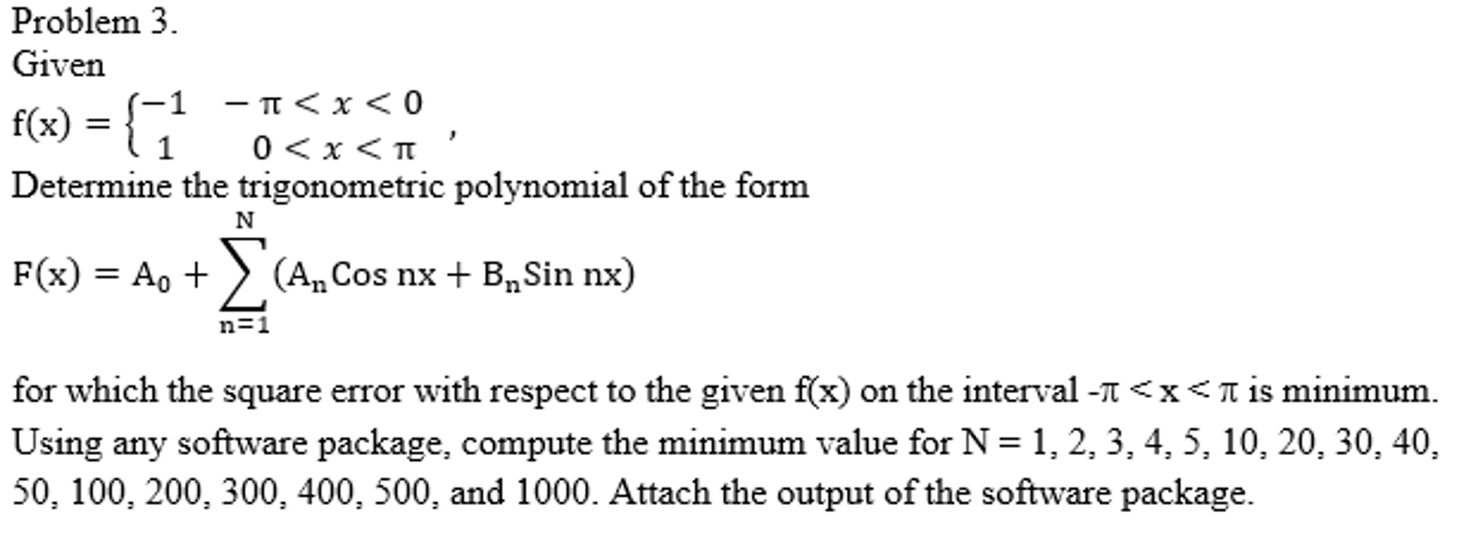 Solved Given f(x) = {-1 -pi