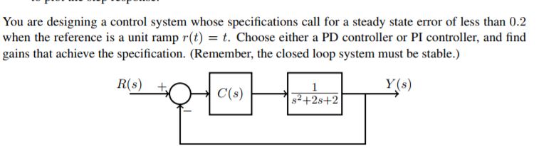 Solved You are designing a control system whose | Chegg.com