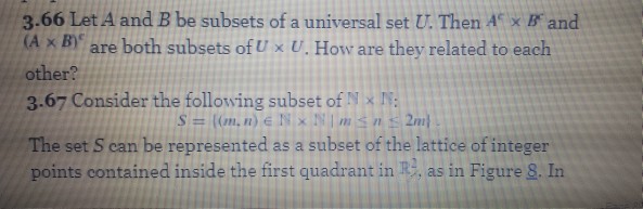 Solved 3.66 Let A and B be subsets of a universal set U. | Chegg.com
