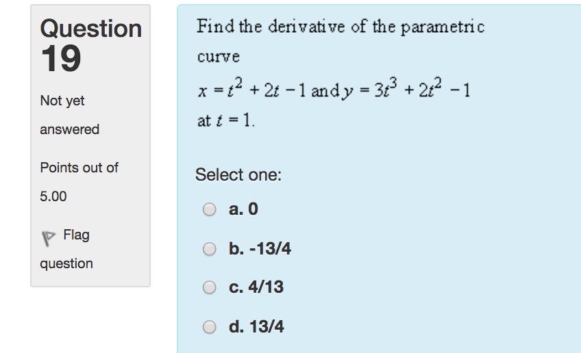Solved Find the derivative of the parametric curve x = t^2 + | Chegg.com