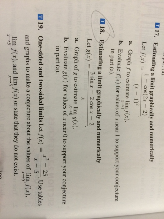 Solved (a) n 17. Estimating a limit graphically and | Chegg.com