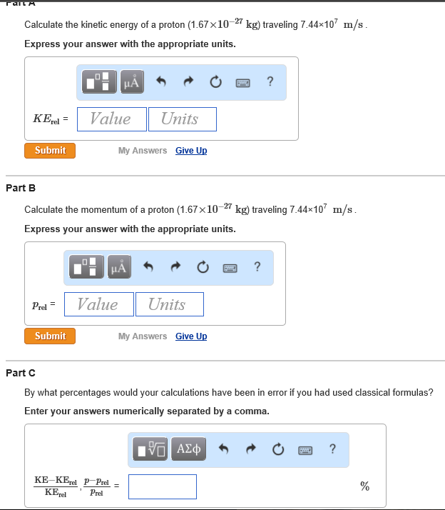Solved Calculate the kinetic energy of a proton (1.67 * | Chegg.com