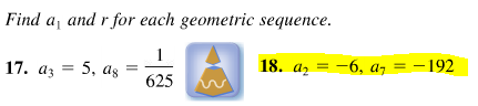 Solved Find a_1 and r for each geometric sequence.17.a_3 = | Chegg.com