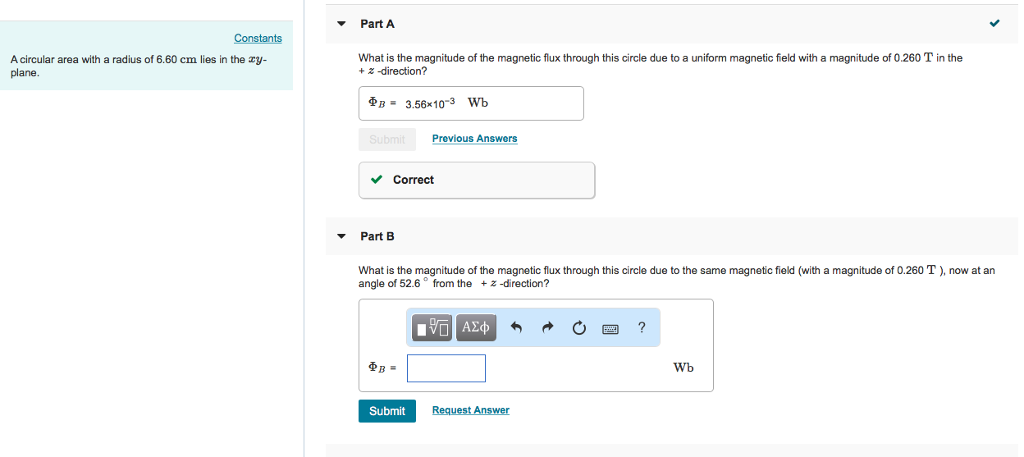 Solved Part A Constants A circular area with a radius of | Chegg.com