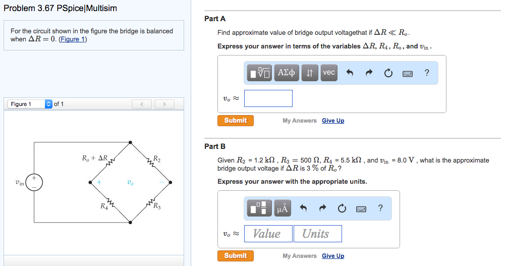 Solved Problem 3.67 PSpice Multisim Part A For the circuit | Chegg.com