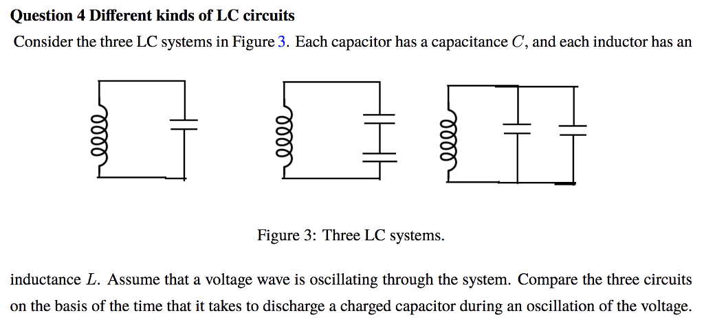 Solved Question 4 Different kinds of LC circuits Consider | Chegg.com