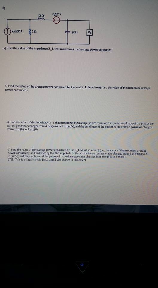 Solved Find the value of the impedance Z_I. that maximizes | Chegg.com