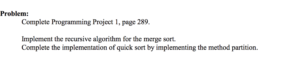 Solved Problem: Complete Programming Project 1, page 289. | Chegg.com