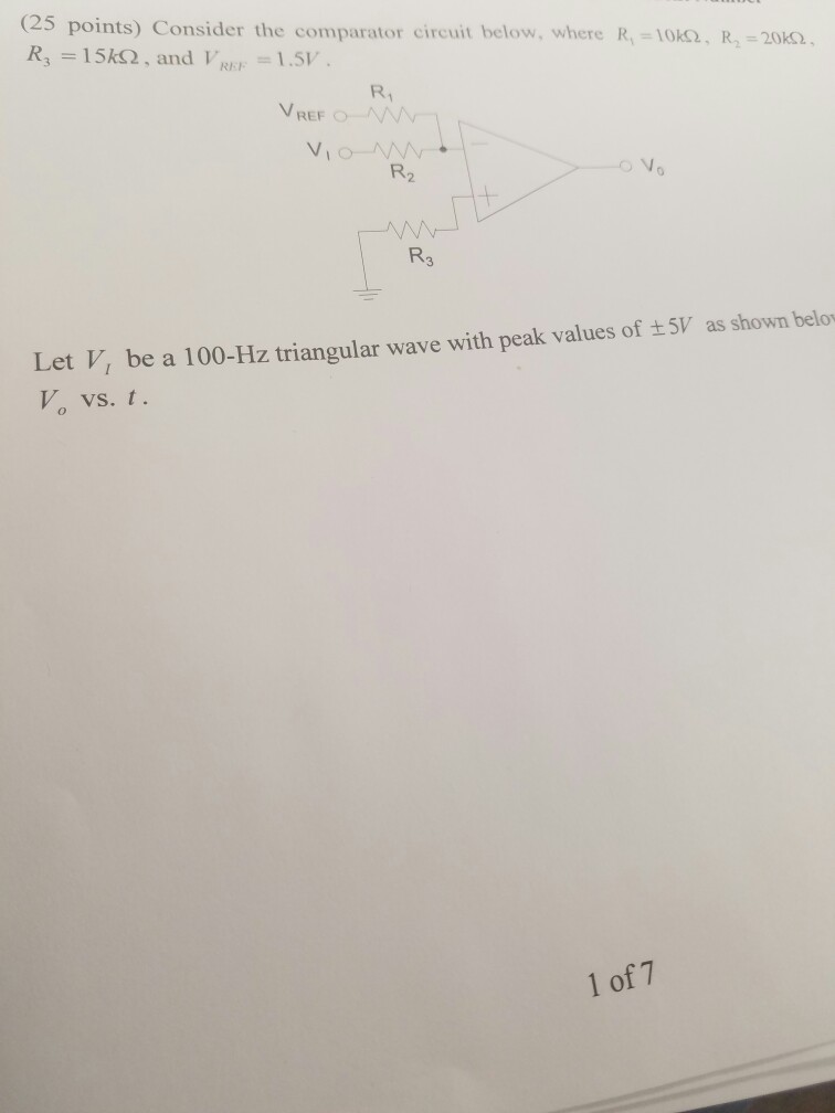 Solved (25 points) Consider R3-1 5㏀ , and VREF the | Chegg.com