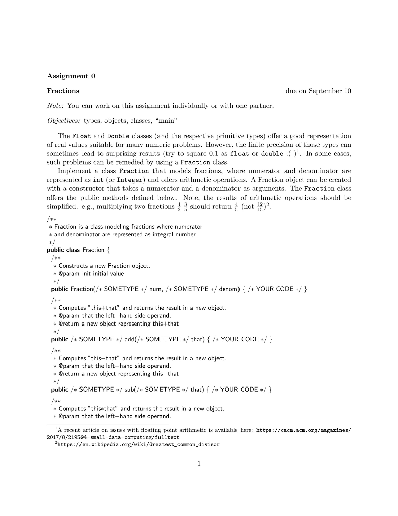 Solved Assignment 0 Fractions Note: You can work on this | Chegg.com